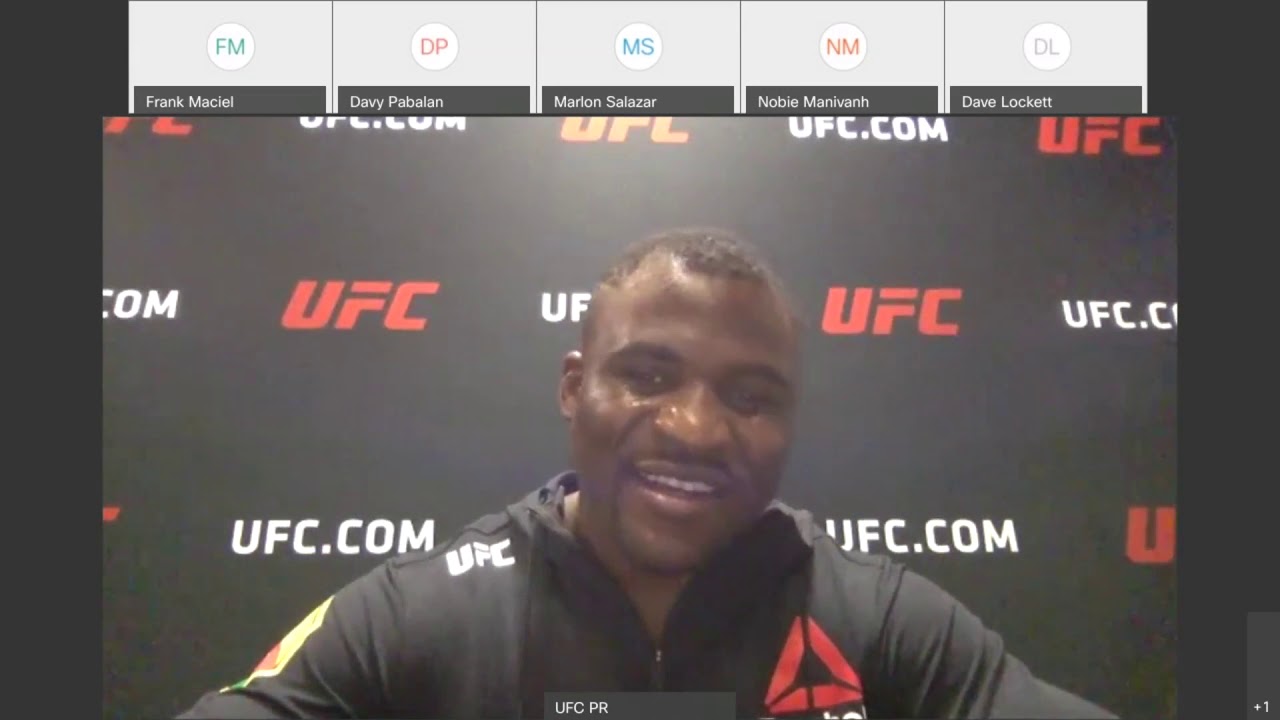 Francis Ngannou UFC 249 virtual post fight interview - YouTube