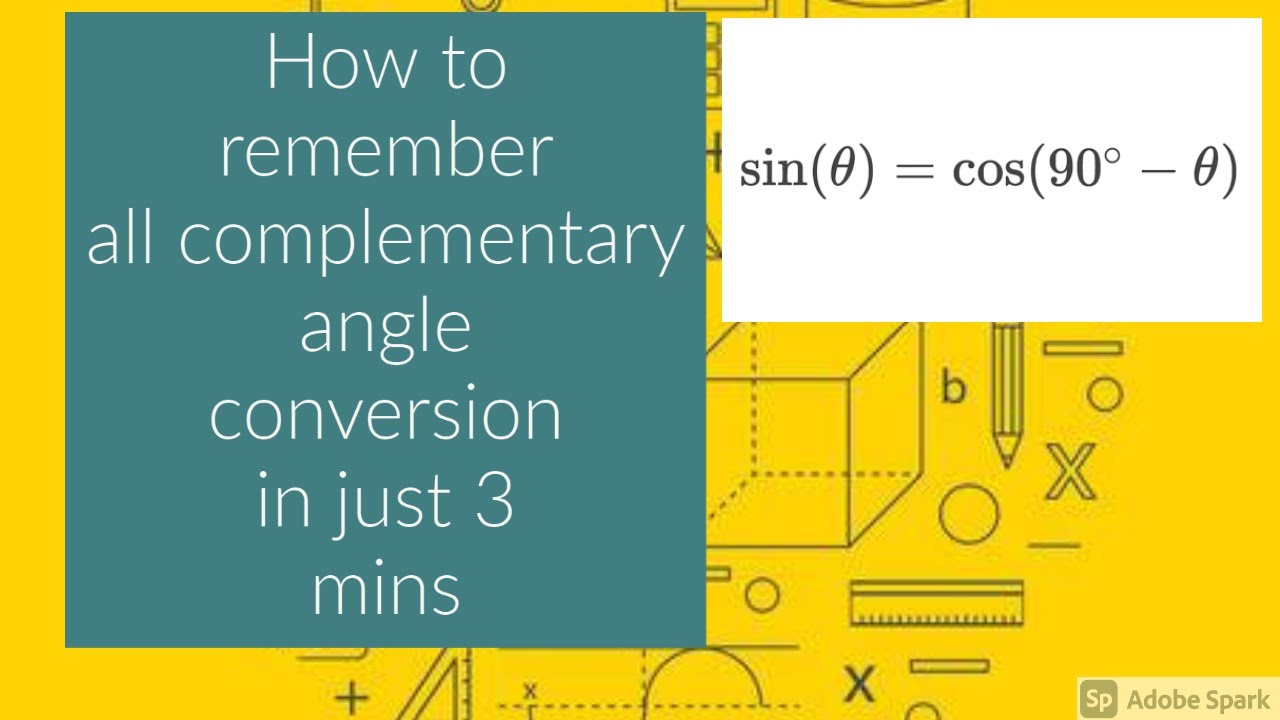 Remembering complementary angle conversion in just 3 mins - YouTube