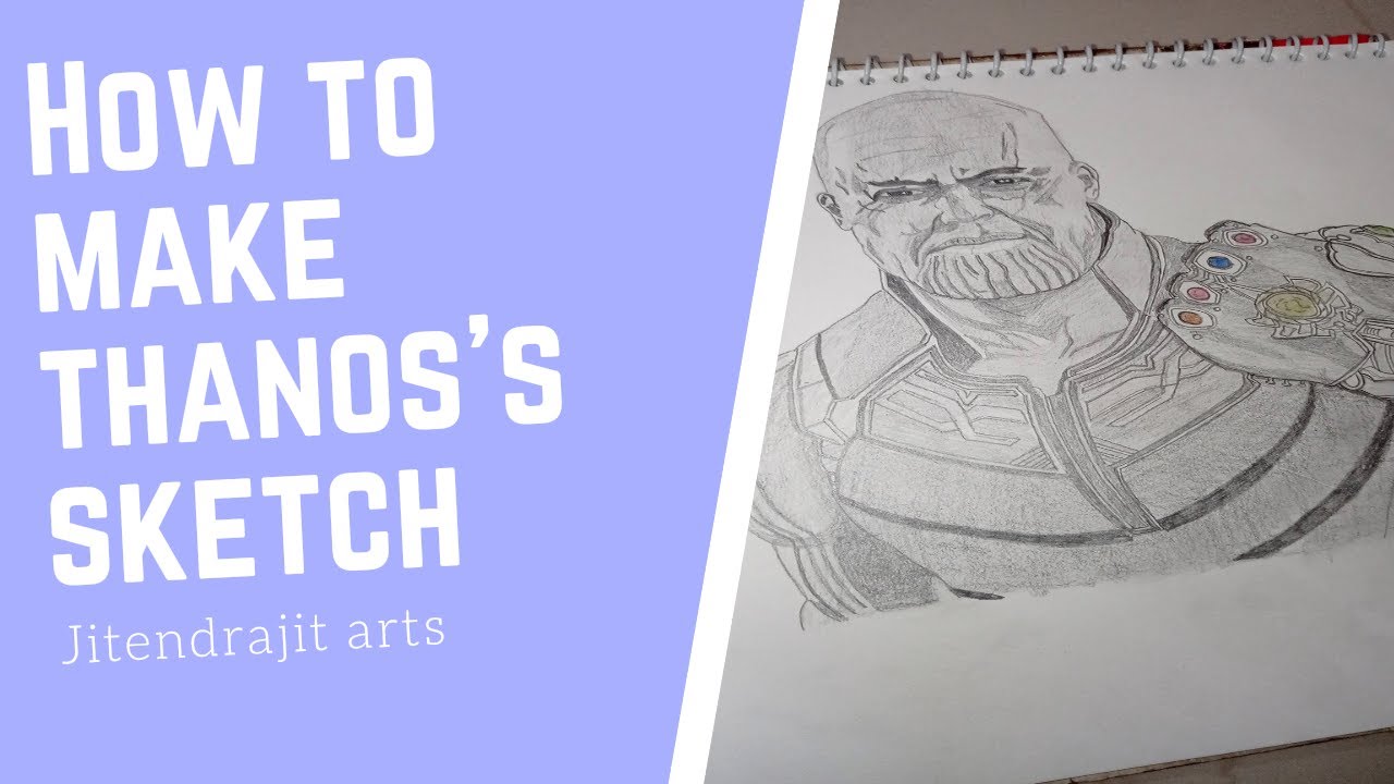 how to draw thanos's sketch | thanos ka sketch bnane ka trika | how to ...