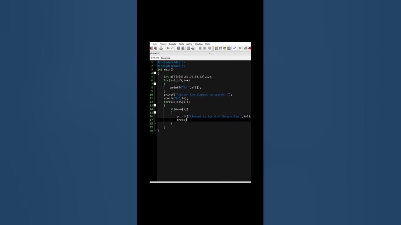 Linear search in array(C-program) //‎@brevilearning - YouTube