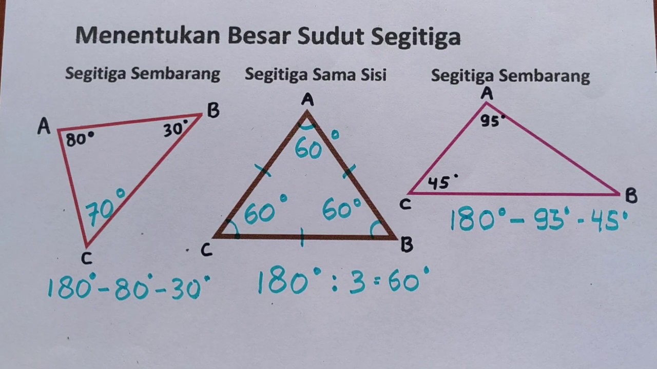 Menghitung Besar Sudut Pada Segitiga 1 YouTube