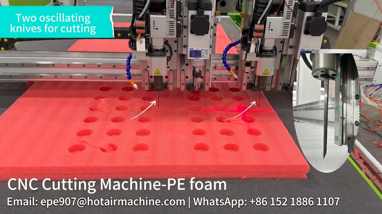 CNC Cutting Machine PE EPE foam - YouTube