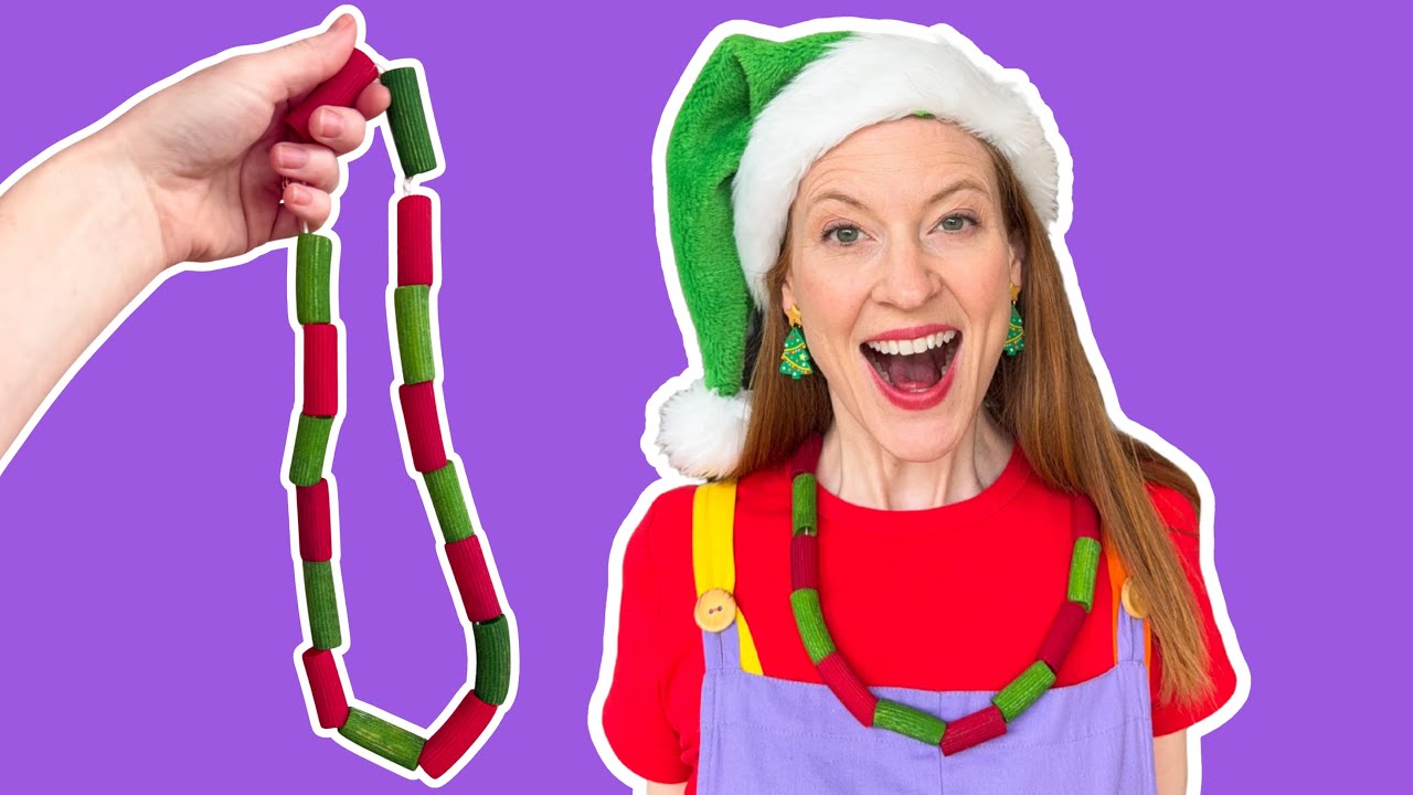 Christmas Pasta Necklace Craft for Kids | Dizzy Izzy - YouTube
