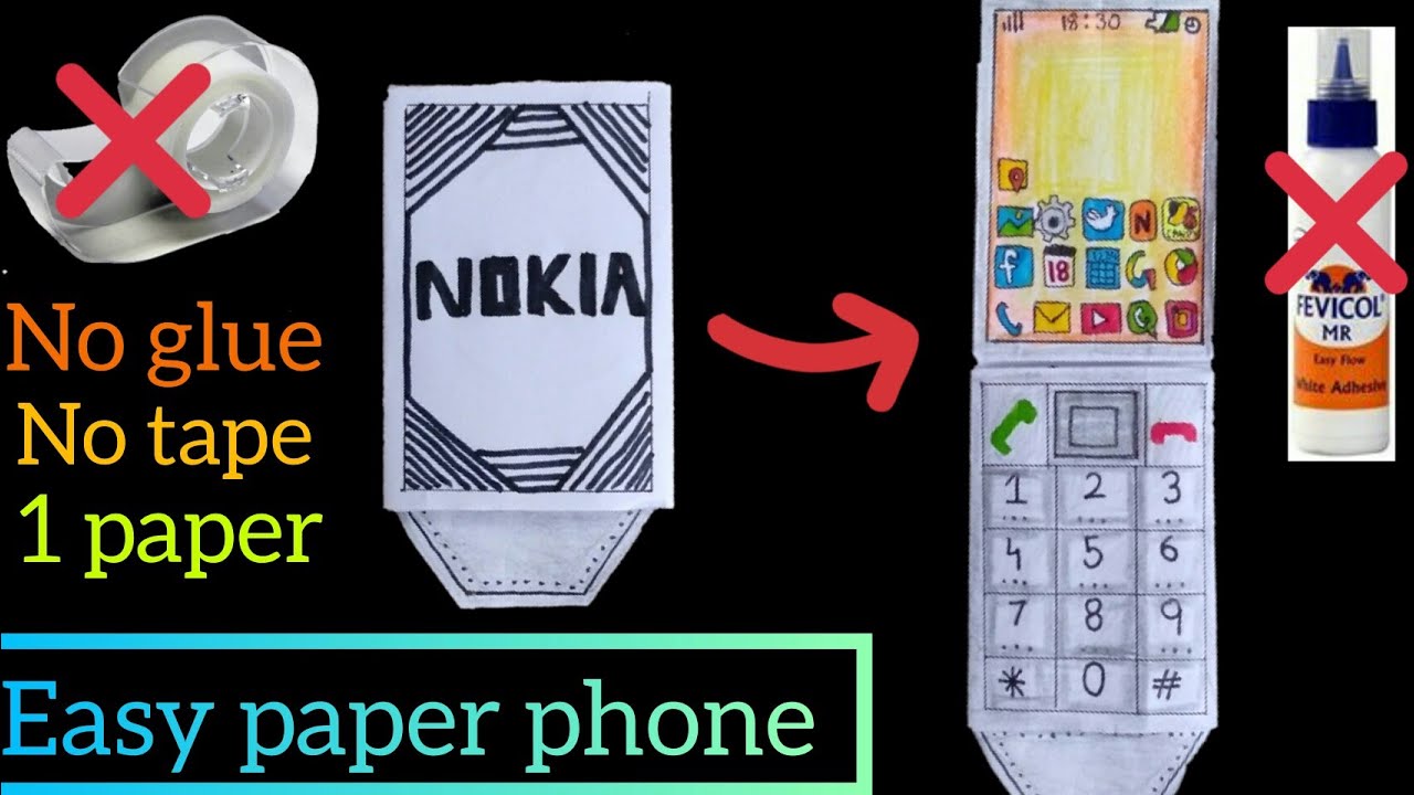 How To Make Paper Phone Origami Without Glue Simple Mobile Phone How To Make Paper Phone Origami Without Glue Simple Mobile Phone