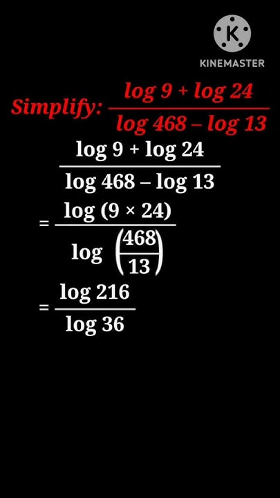 Simplifying the logarithmic expression. - YouTube