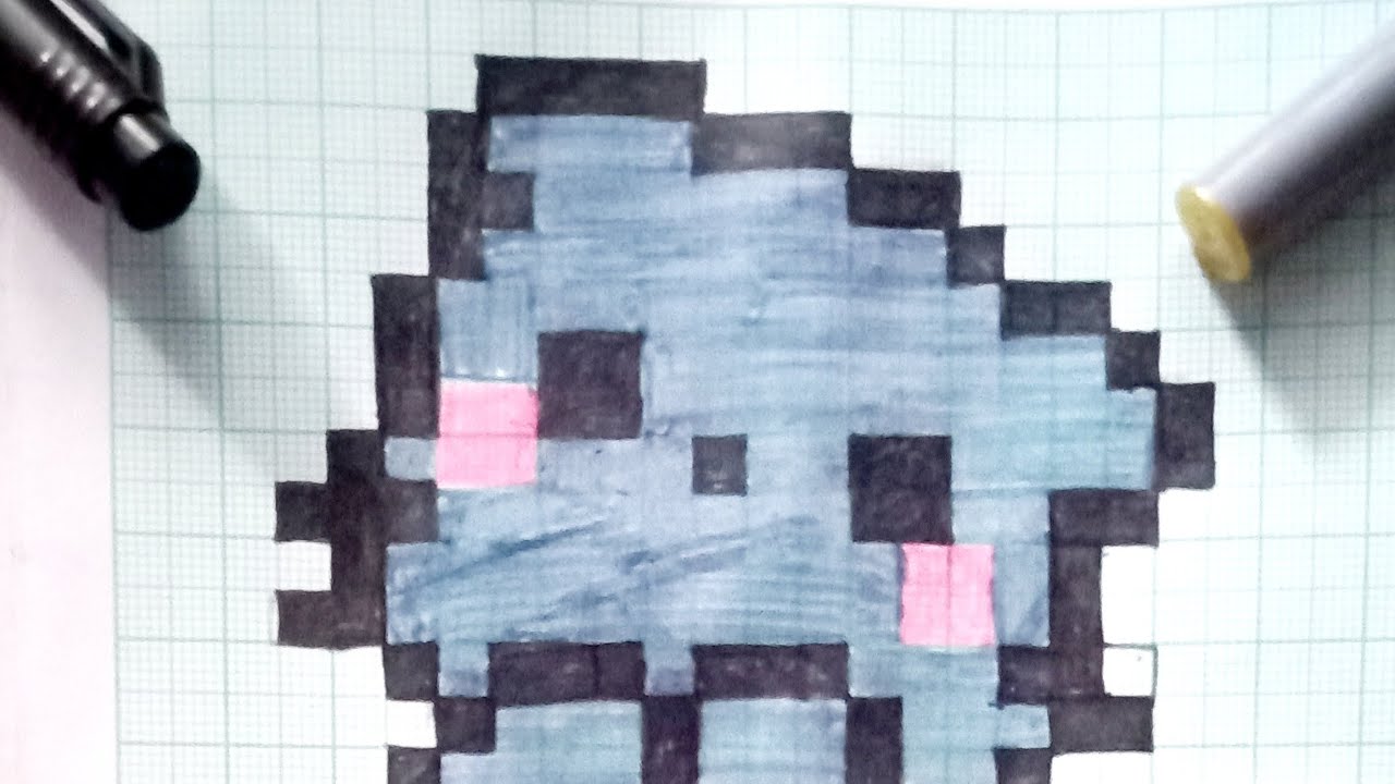 Easy-to-way How To Draw a pretty cat in a graph paper - YouTube