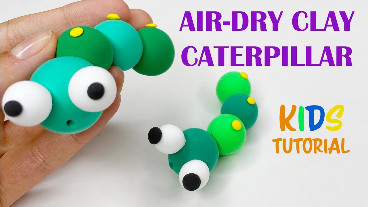 Modeling clay CATERPILLAR | Kids tutorial | air dry HEY CLAY - YouTube