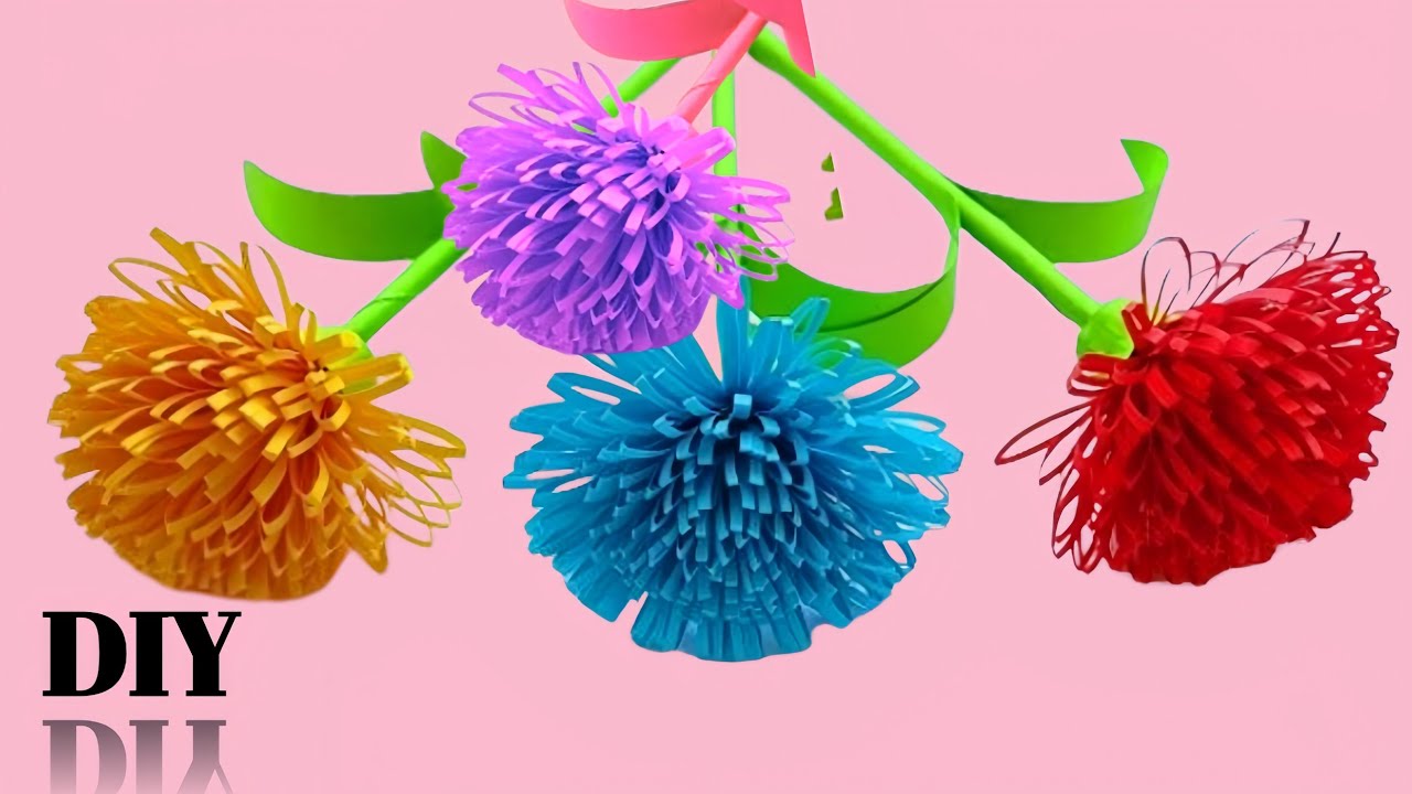 How to make flowers with paper, DIY paper flowers, flower making from ...