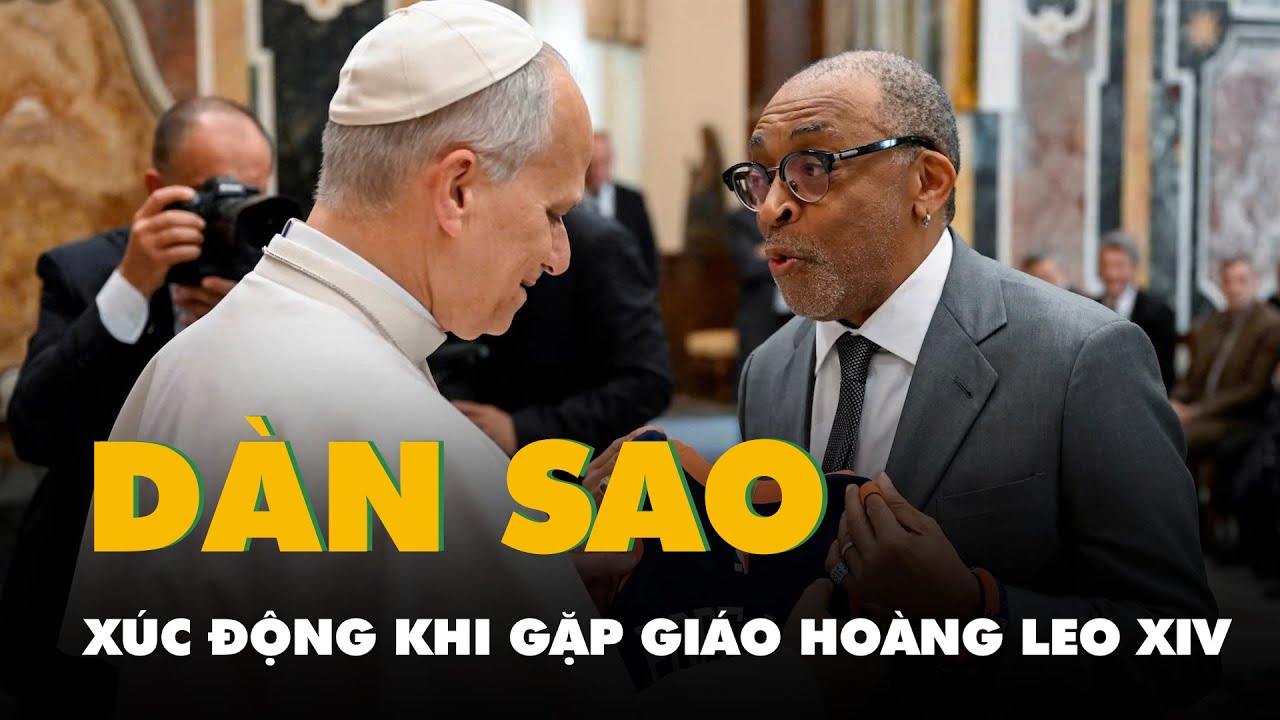 Dàn sao Hollywood xúc động khi gặp Giáo hoàng Leo XIV tại Vatican - YouTube