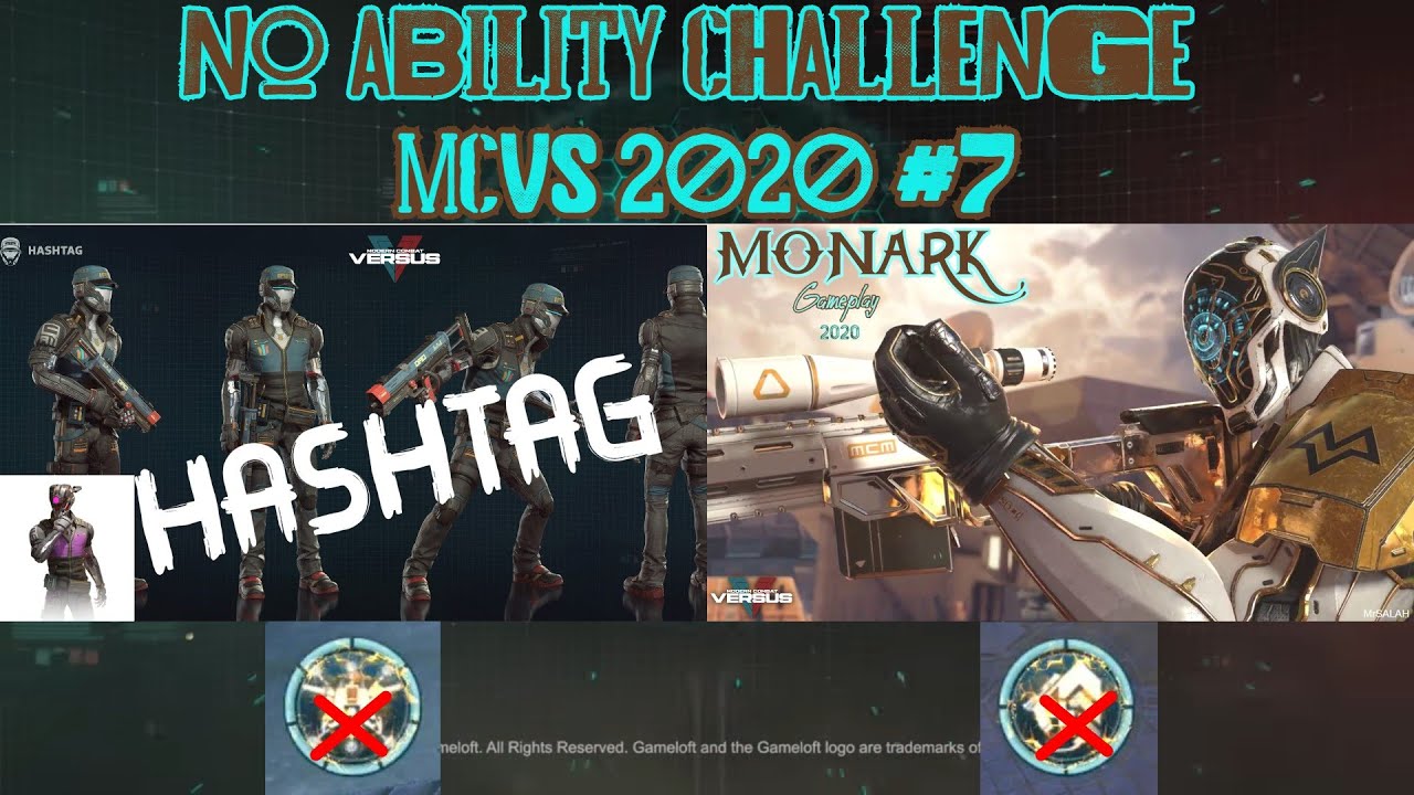 HASHTAG & MONARK NO ABILITY CHALLENGE SOLO Gameplay Modern Combat ...