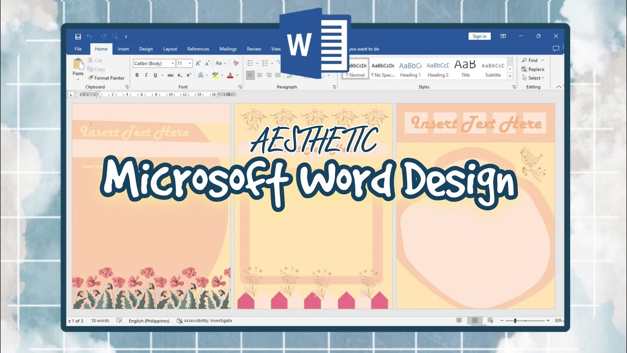 Aesthetic Peach Microsoft Word Template | Ms Word Design | Charlz Arts ...