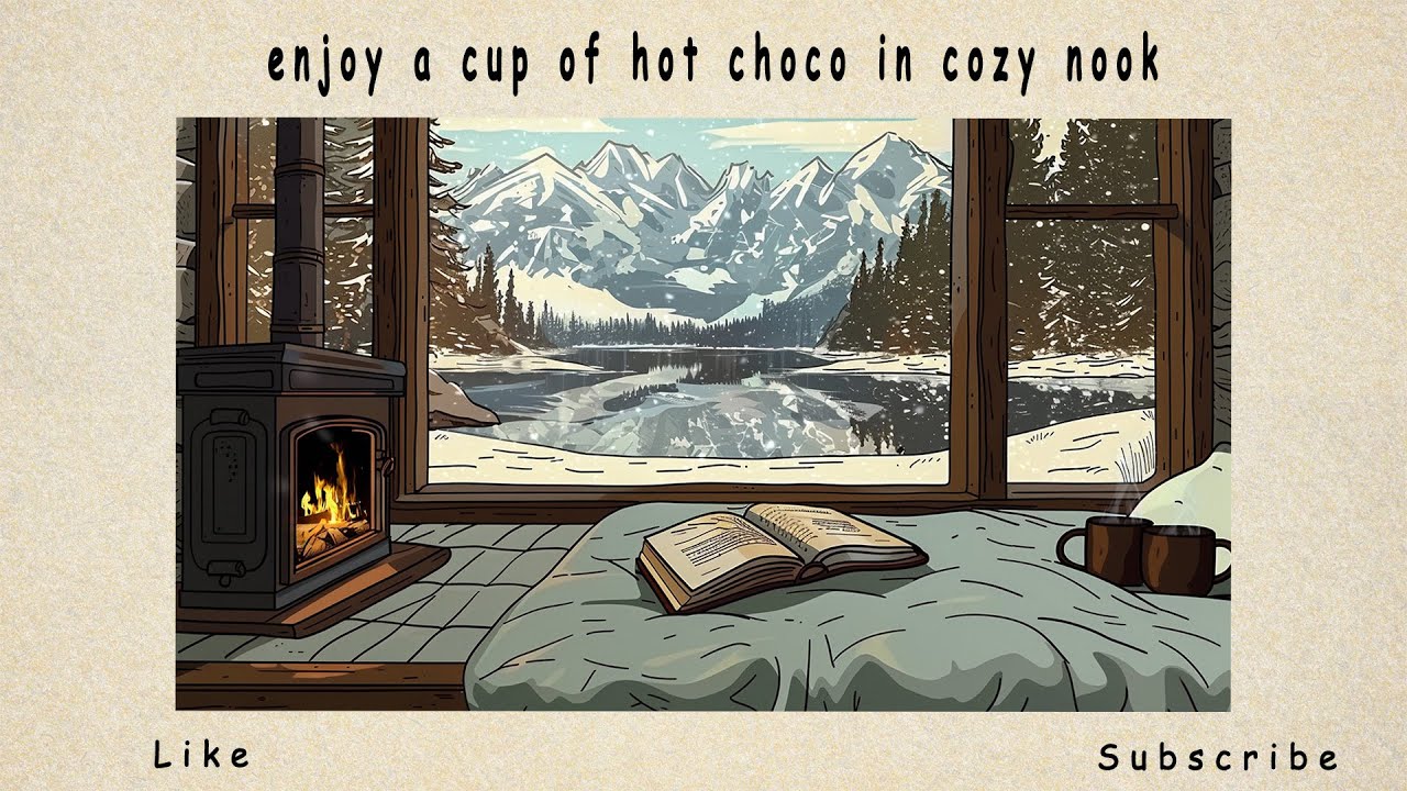 enjoy a cup of hot choco in cozy nook ~ Lo fi Ambiance for Winter ...