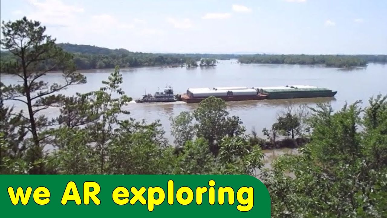 Barge on Arkansas River at Cadron Settlement Park near Conway AR - YouTube