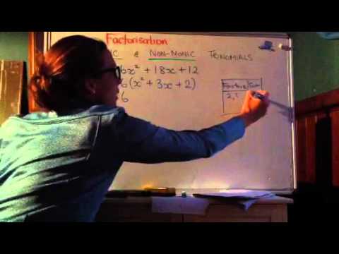 Factorisation 8 - Monic and Non-Monic Trinomials - YouTube