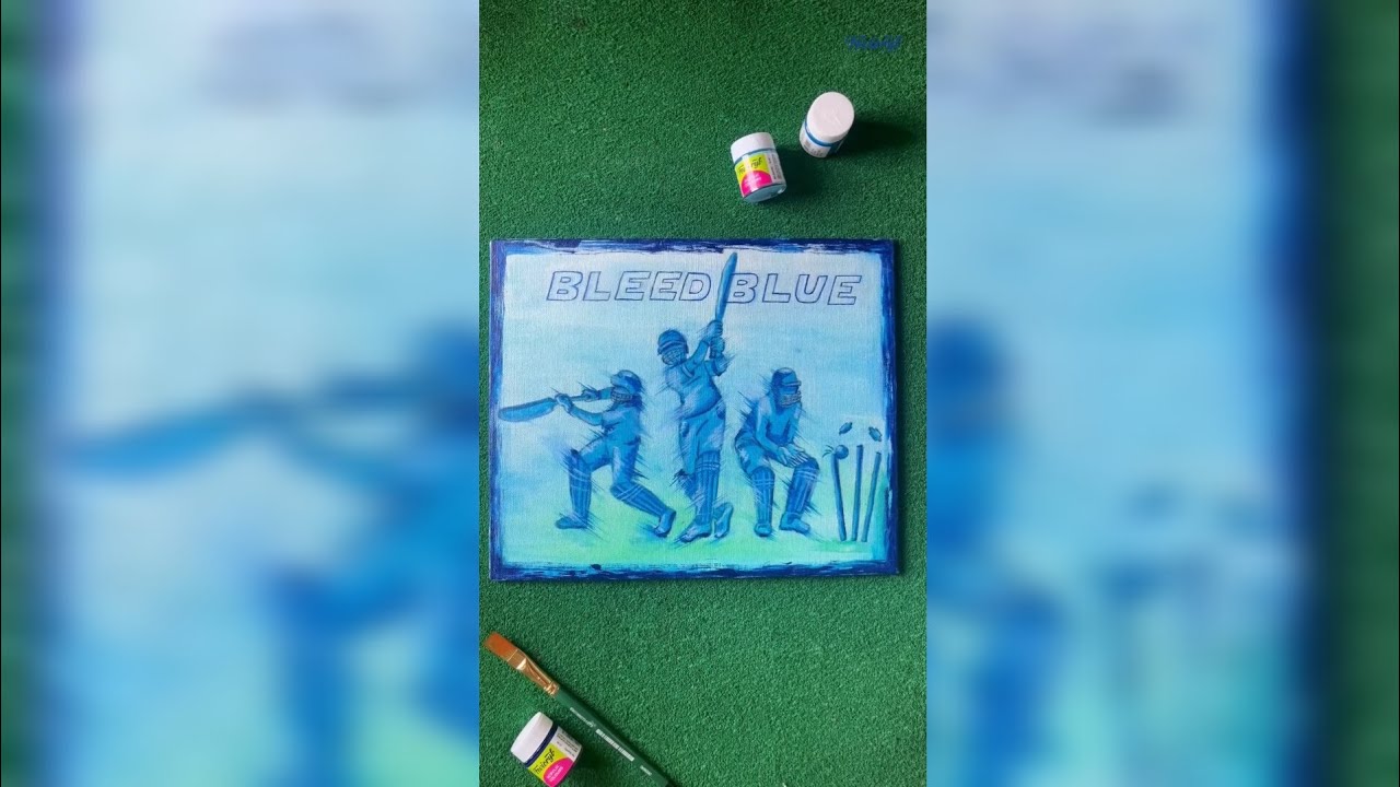 Indian Cricket Team Painting | Bleed Blue | Fevicryl Hobby Ideas India ...