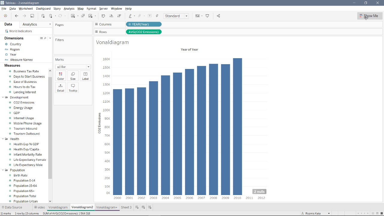 Hogyan készítsek vonaldiagramot Tableau-ban? - YouTube