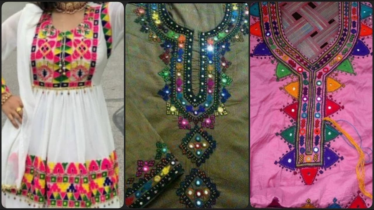 Mirror Work With Traditional Sindhi Hand Embroidery Designs - YouTube