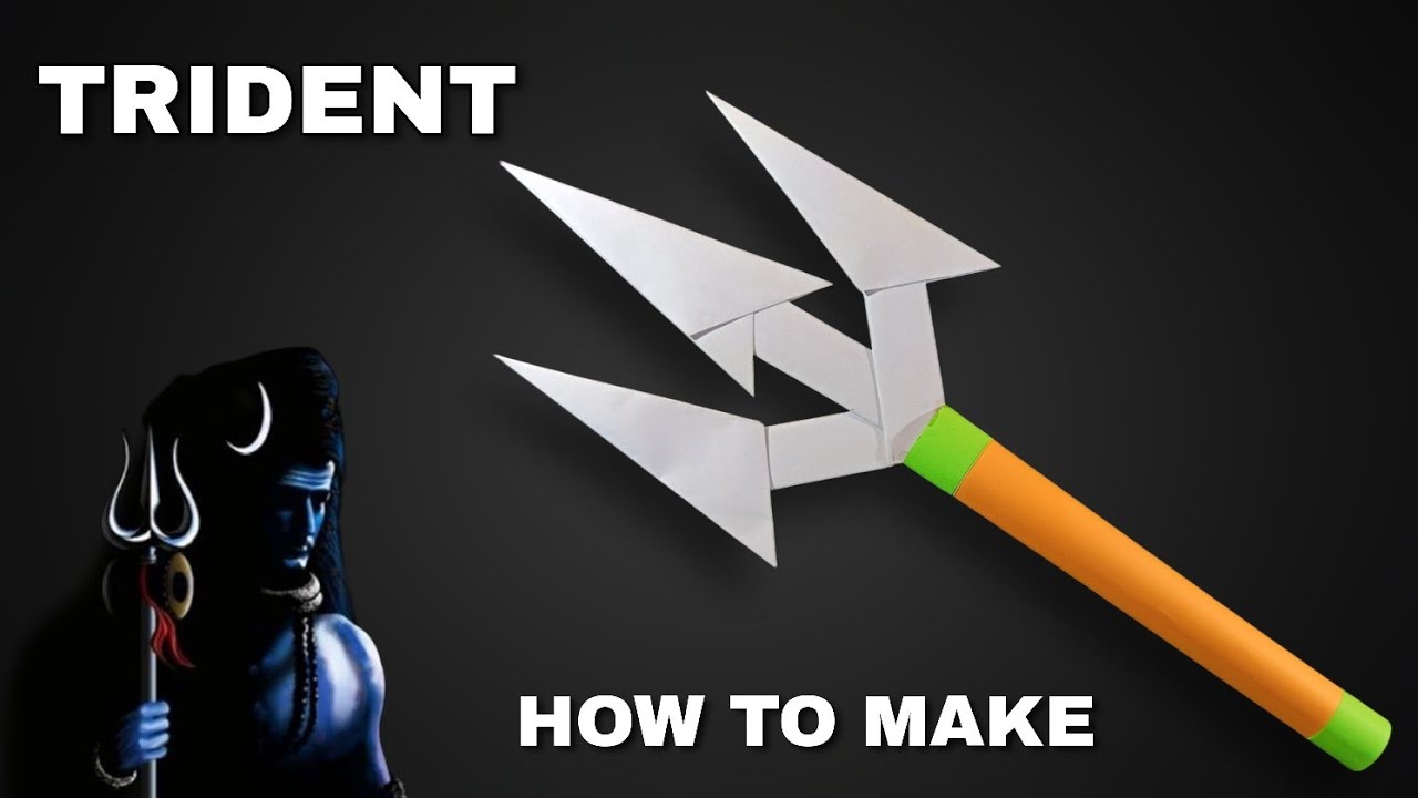 How to make a Weapon Trident (Trishul) of Lord Shiva | Trident from A4 ...