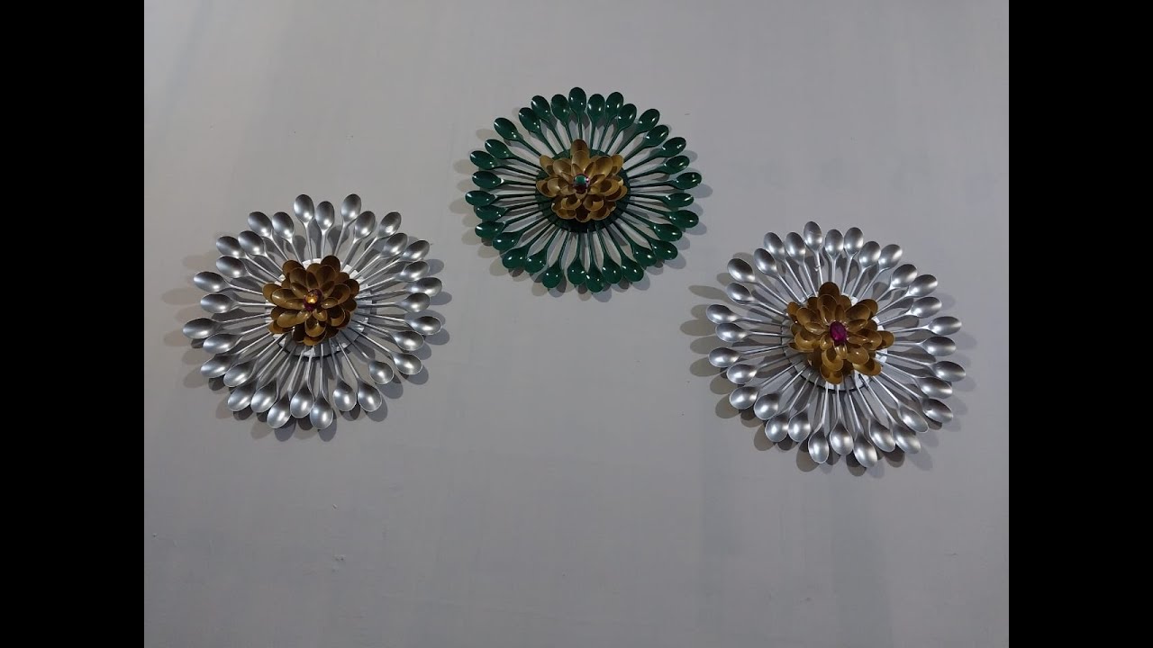 PROSES PEMBUATAN HIASAN DINDING DARI SENDOK PLASTIK BEKAS - YouTube