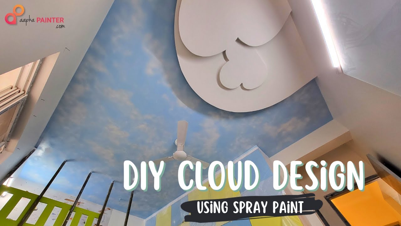 DIY easy and realistic Cloud Design on Ceiling | #diy #ceilingdesign # ...