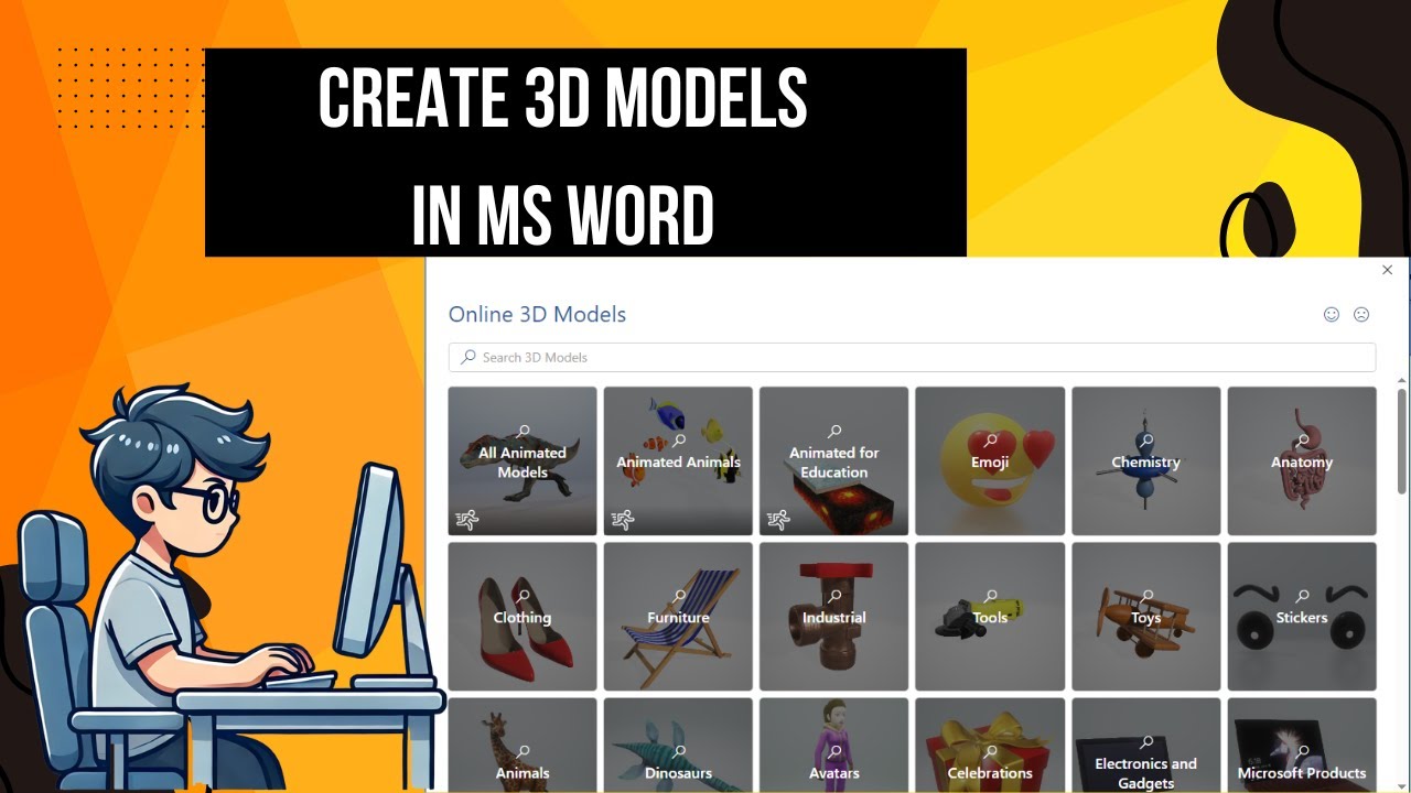 Insert 3d Models in MS Word || Insert 3d Picture in Word #ncgyan - YouTube