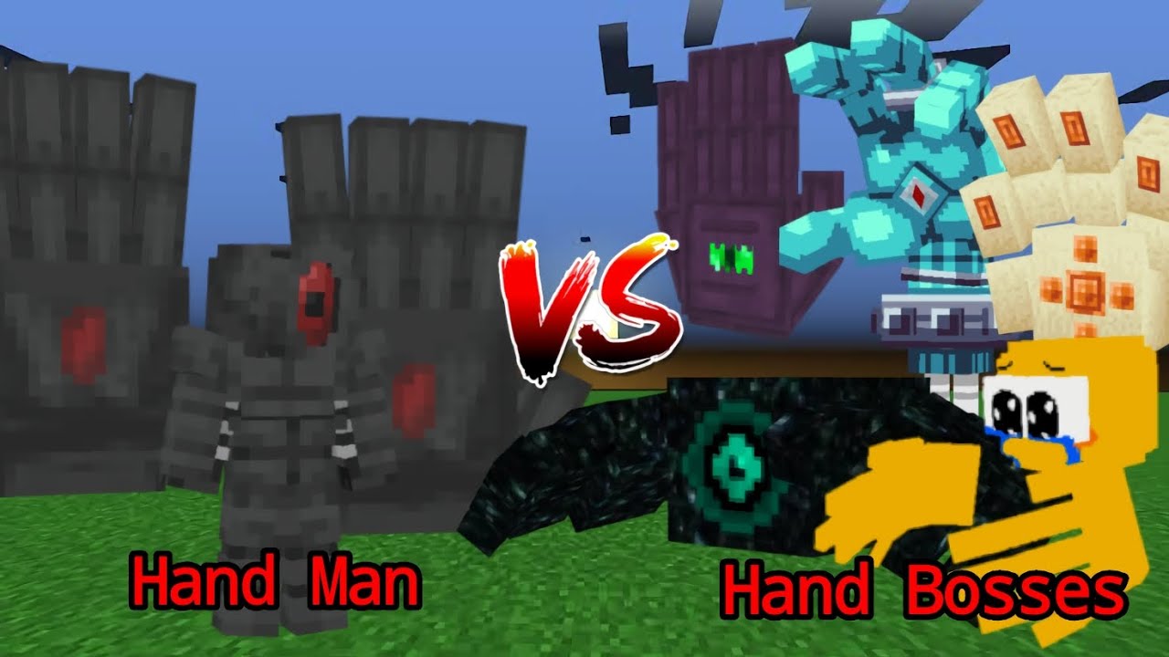 Hand Man vs Hand Bosses | Minecraft Mob Battle - YouTube