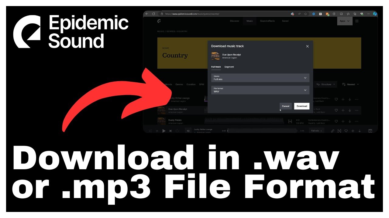 How to Download Epidemic Sound music in .wav or .mp3 file format - YouTube
