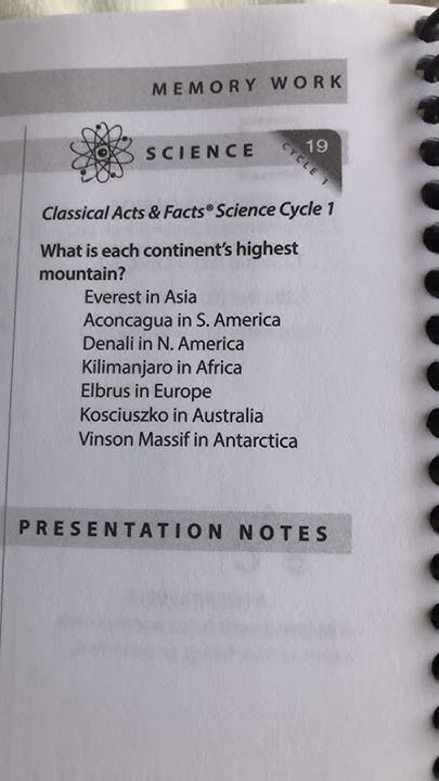 Classical Conversations -Cycle 1 -Week 15 -Science - Continents ...