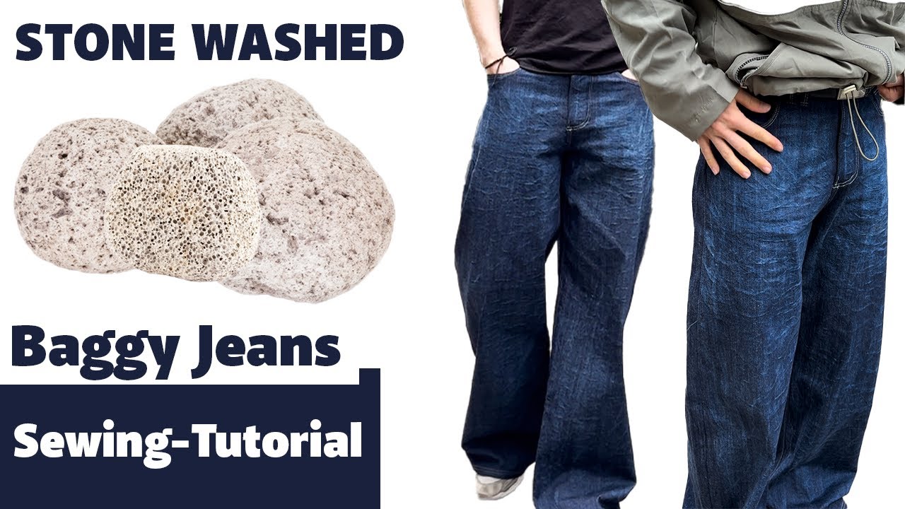 How to sew baggy Jeans and stone wash them | Sewing Tutorial and DIY ...