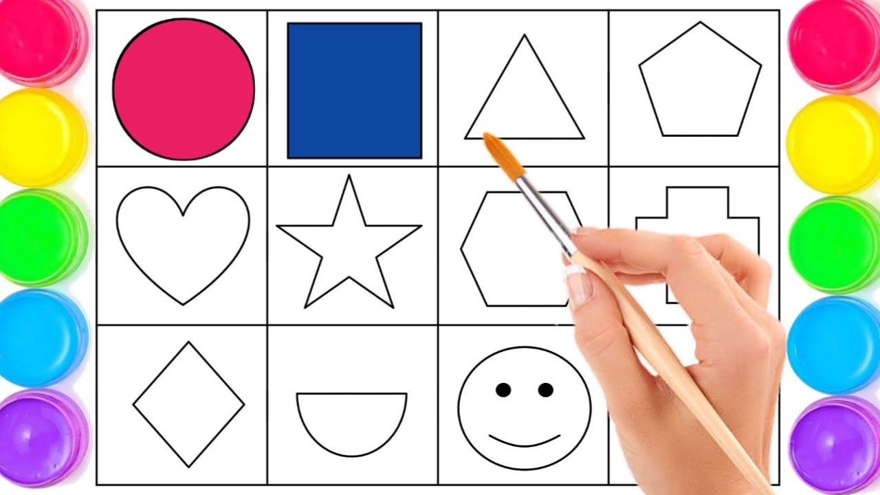 all shapes names |Learn shapes names| identify color | name of shapes ...