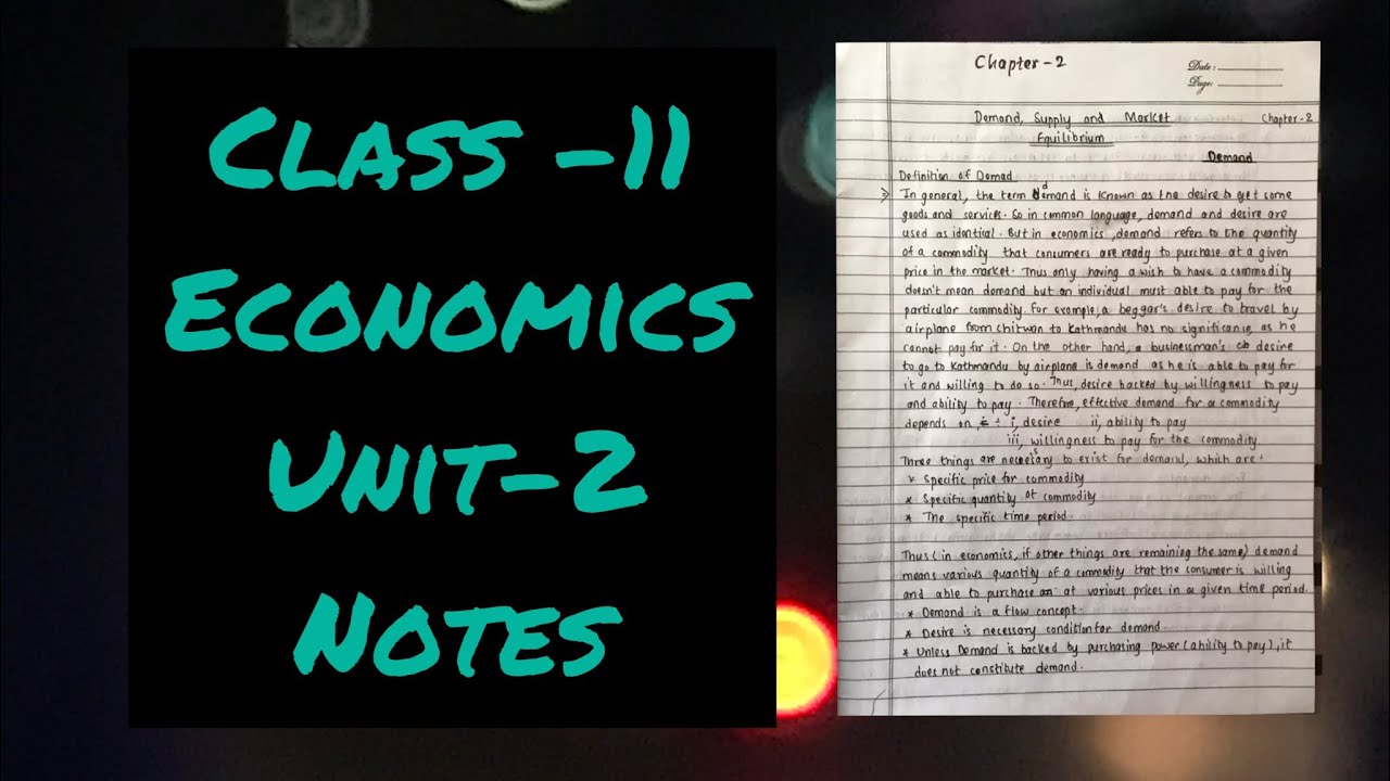 Class 11|| Economics || Microeconomics|| Demand,Supply and Market ...