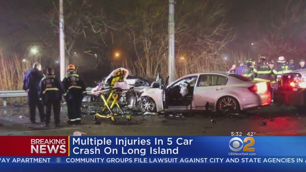 Several Injuries Reported In Multi-Vehicle Crash On Long Island - YouTube