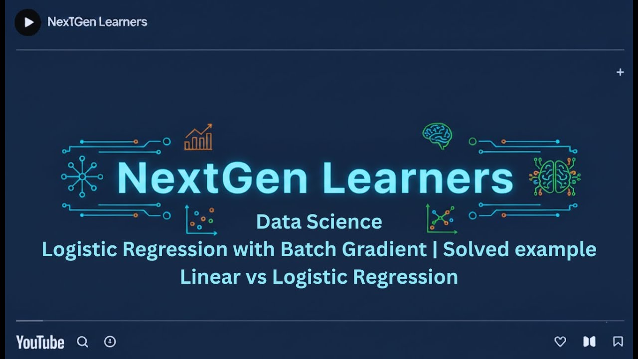 Logistic Regression with Batch Gradient Solved example | Linear vs ...