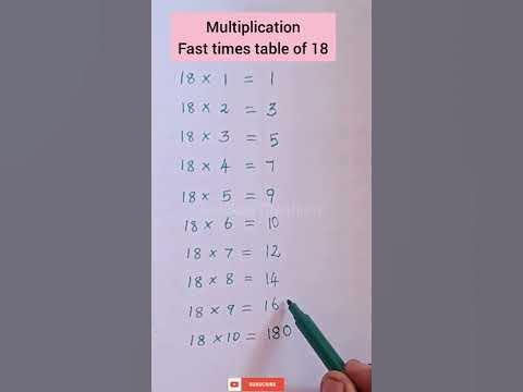 Maths Tricks/Easy way to Learn 18 times Table/Multiplication - YouTube