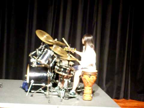 Asian girl drummer in ICS Talent show - YouTube