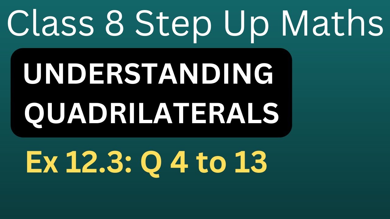Class 8 Step Up Maths/ Ex 12.3 (Q 4 to end)/ Don't miss the important ...