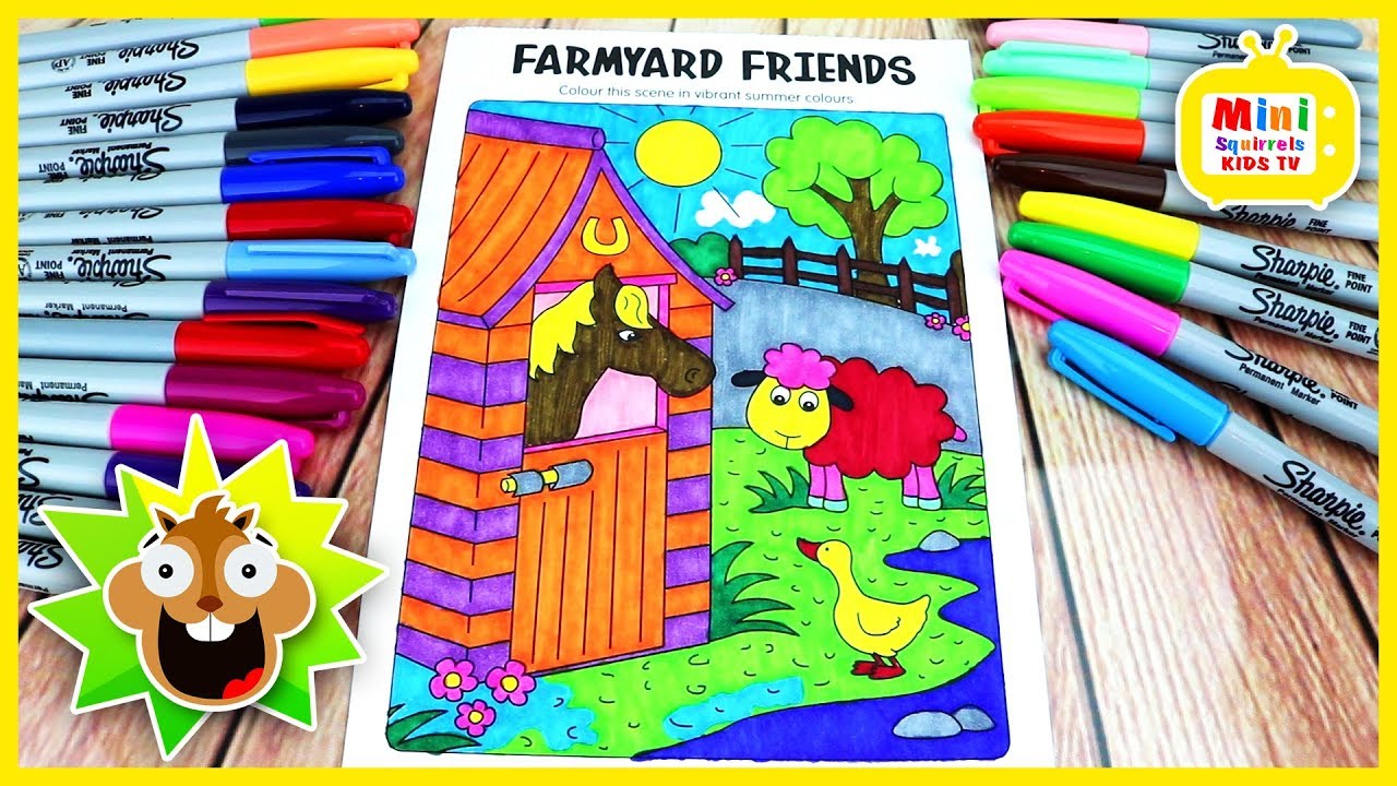 Farm Animals | Learn English | Fun Way To Learn Colors! Coloring Video ...