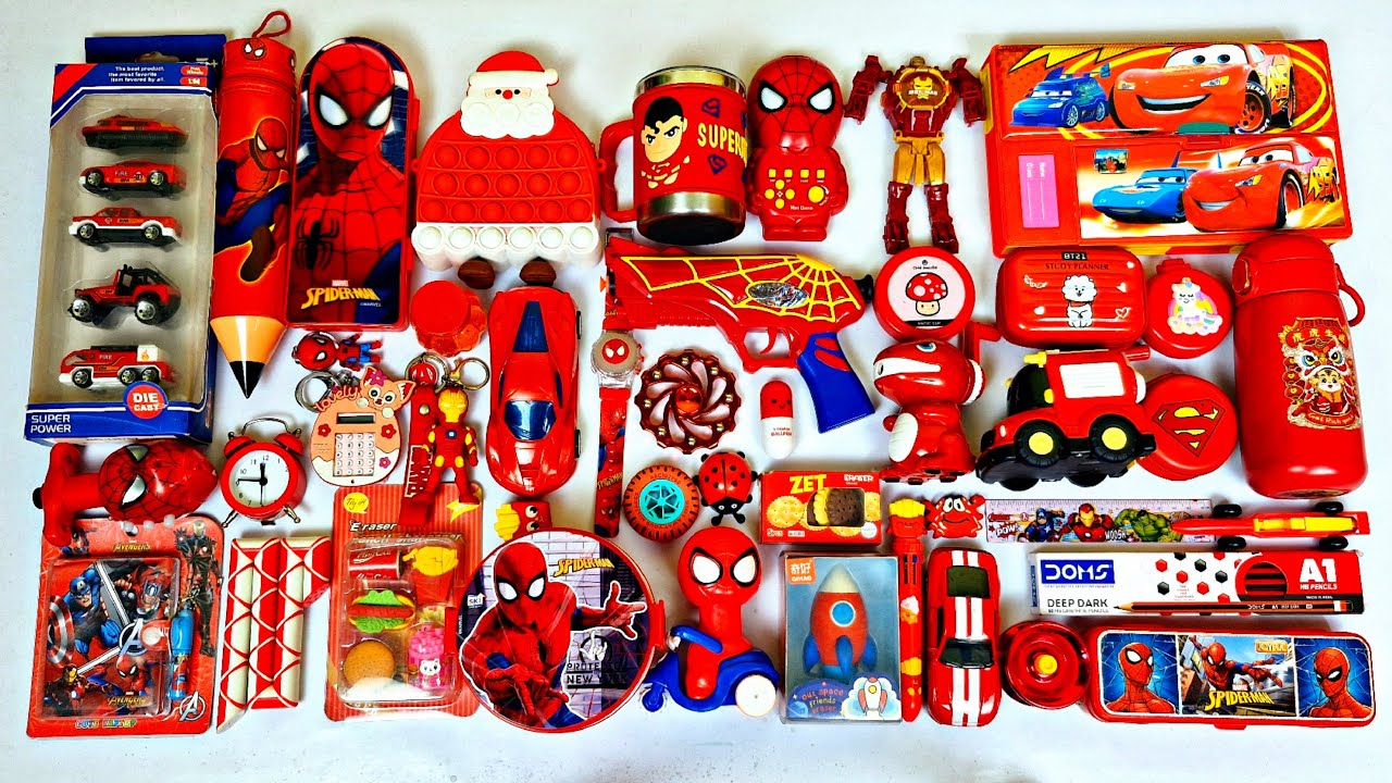Red Toys, Stationery & Gadgets collection🤩Car, Watch, Lunchbox, Pen ...