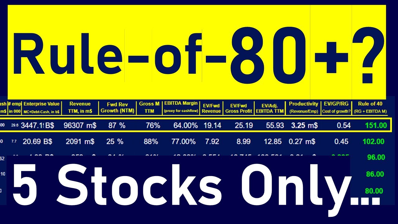 Rule-of-80 Stocks? Could Only Find 5, Out of 150+ Hyper Growth Stocks (Spreadsheet time!) - YouTube