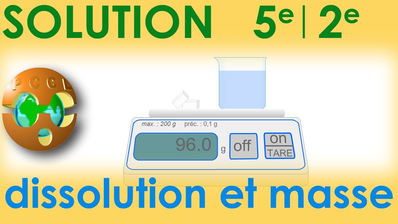 Effet de la dissolution sur la masse | Physique-Chimie | Collège 5e | Lycée 2e - YouTube