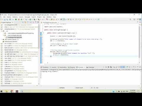 sorting array in ascending order in java - YouTube
