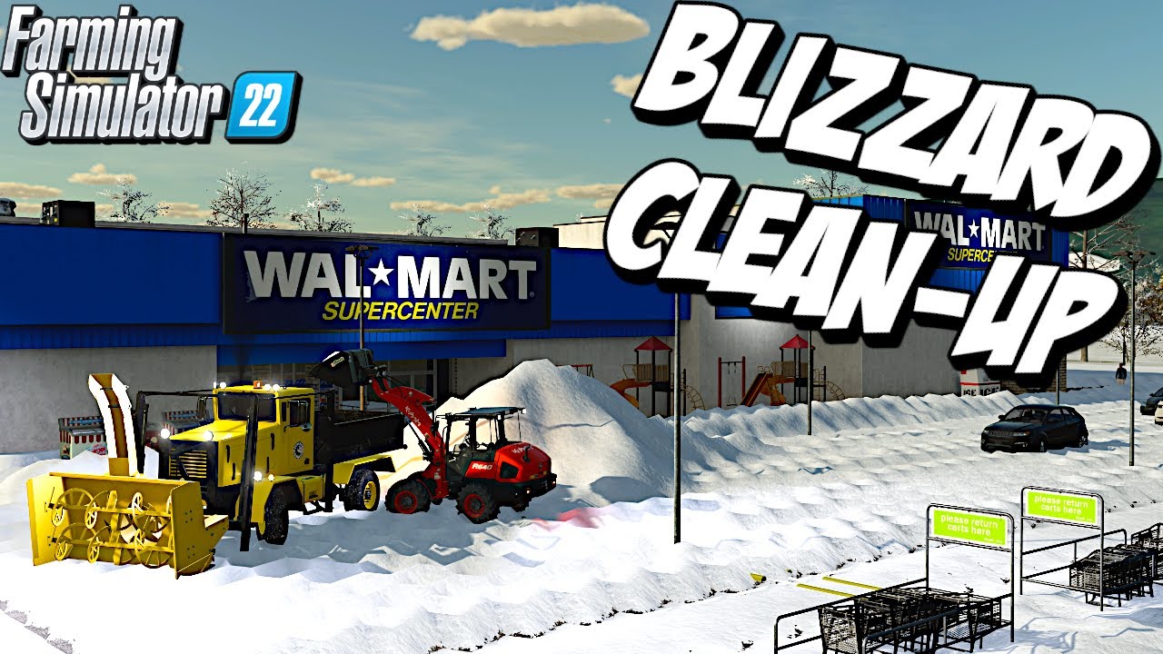 Cleaning Up the Walmart Parking Lot After A Blizzard | Farming ...