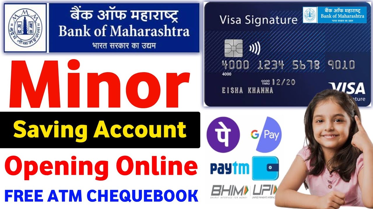 Bank of maharastra minor account opening || how to open bank minor ...