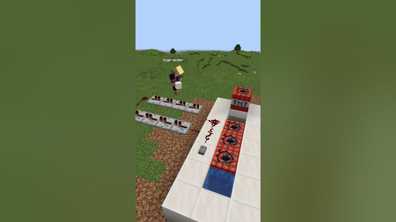 Easiest Tnt Cannon In Minecraft Shorts Bigiraider Youtube