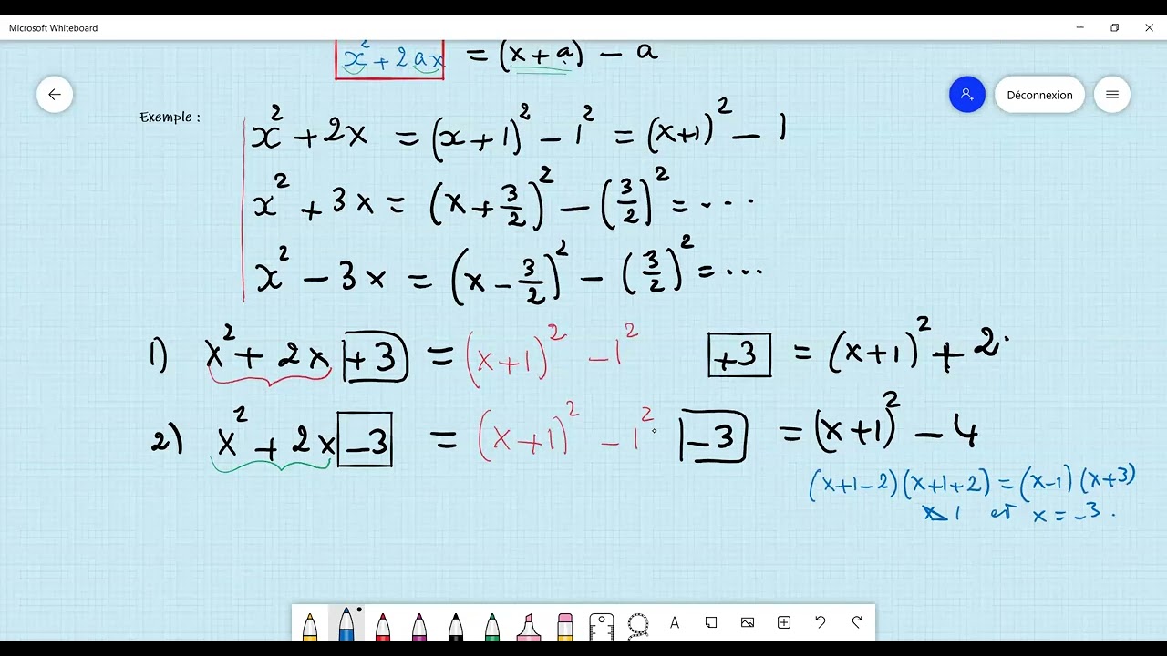 Comment faire une complétion de carré ? - YouTube