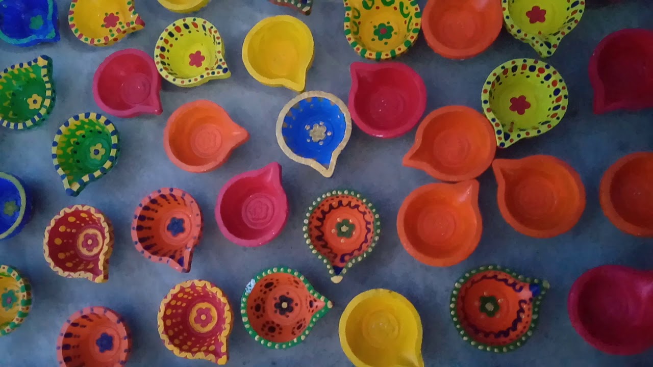 தீபாவளி விளக்கு/ Karthikai Deepam/painting design/easy home making ...