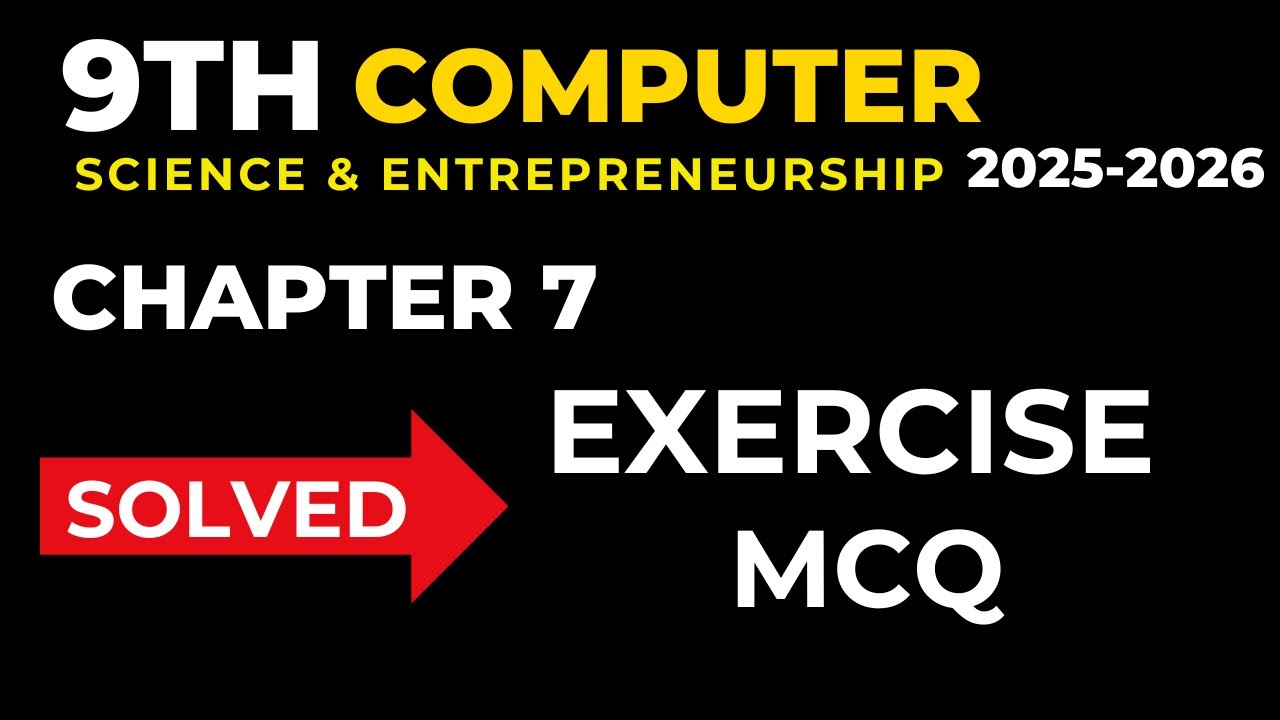 class 9 computer chapter 7 exercise solved mcq - YouTube