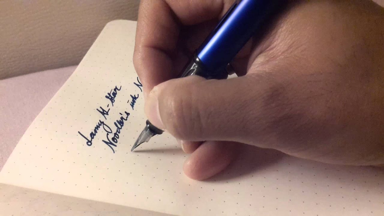 Lamy AL Star 1.1 italic nib writing sample - YouTube