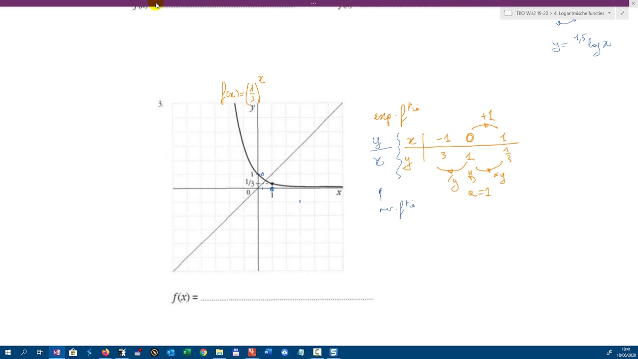 logaritmische functies herkennen 4 oef 31 3 - YouTube
