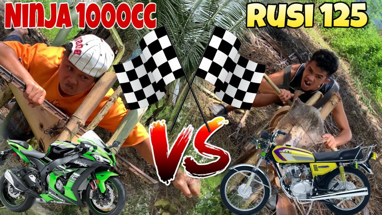 DRAG RACE || NINJA 10000cc VS RUSI 125🏁 - YouTube